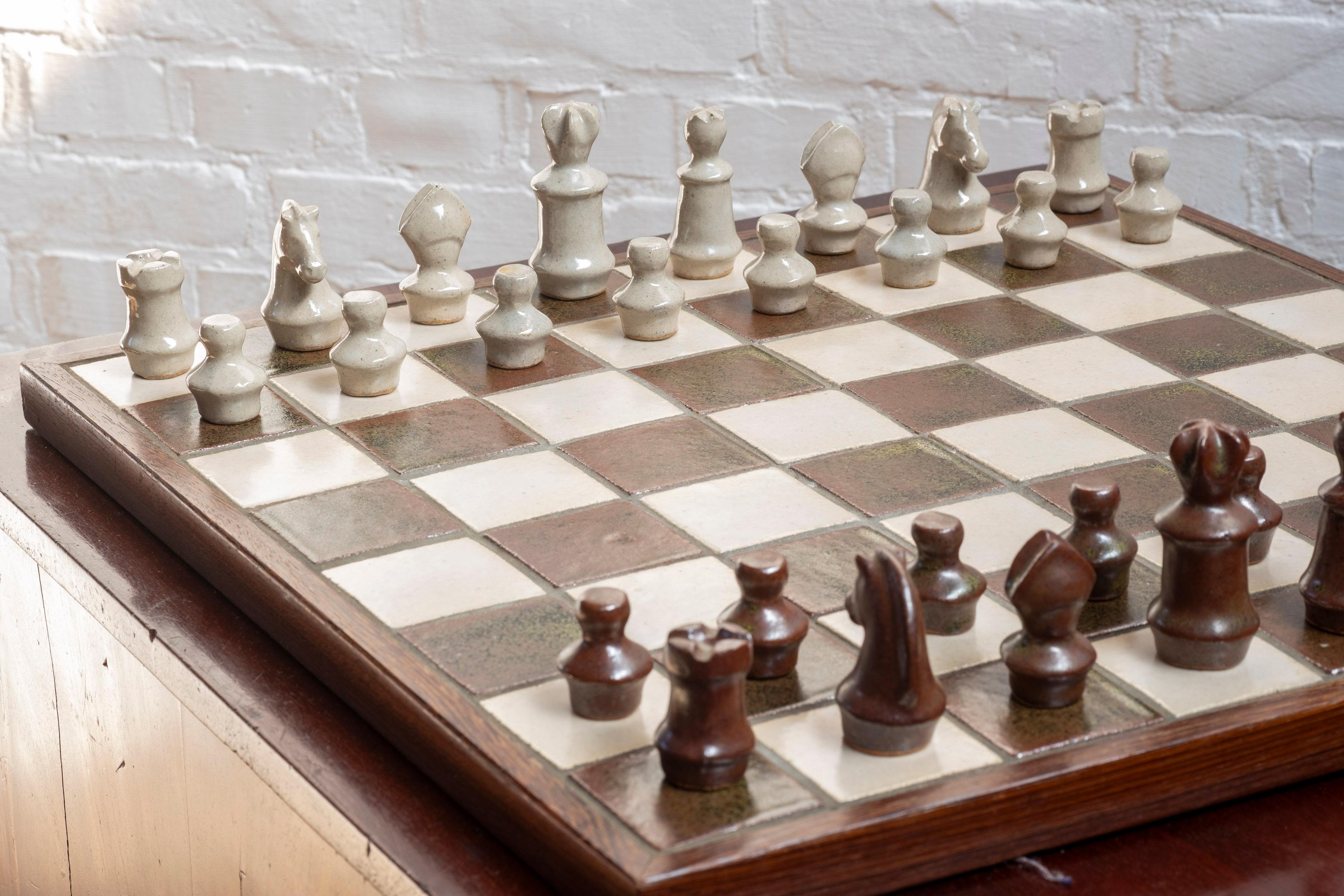 Midcentury Danish Chess Set in Ceramics and Wengé, 1960s Denmark For ...