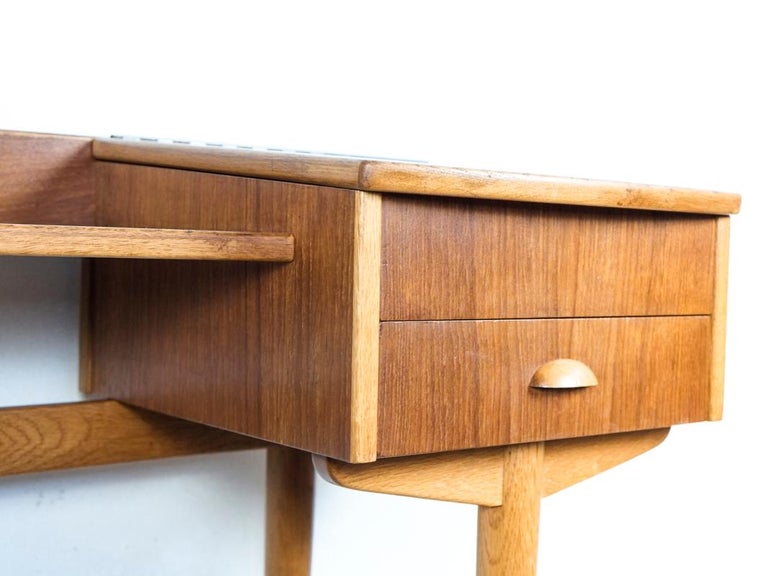 Midcentury Danish Console Table in Teak and Oak, 1960s For Sale at 1stDibs