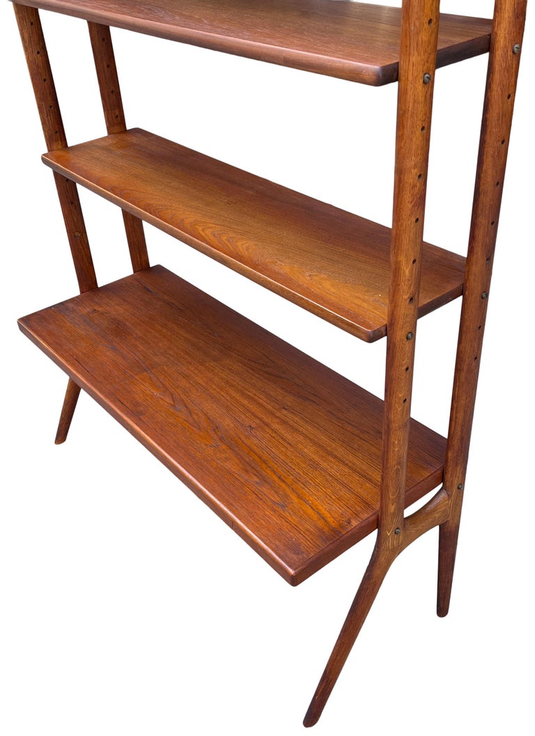 Mid-Century Danish Freestanding Teak Bookshelf Wall Unit, Kurt Ostervig ...