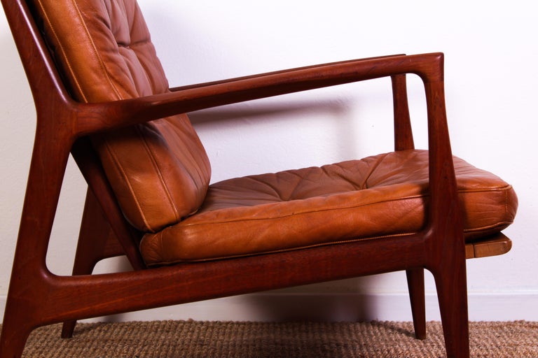 Midcentury Danish Ib Kofod-Larsen Lounge Chair for Chr. Jensen at 1stDibs
