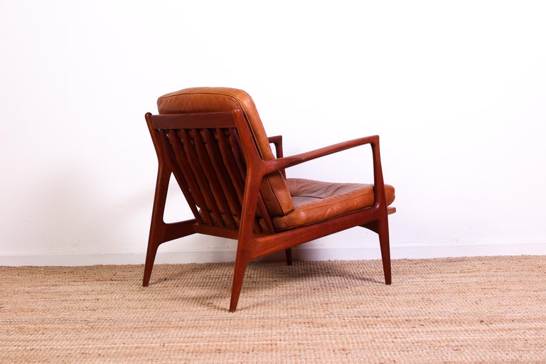 Midcentury Danish Ib Kofod-Larsen Lounge Chair for Chr. Jensen at 1stDibs