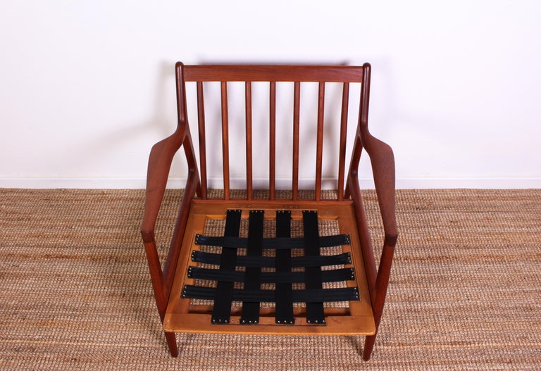 Midcentury Danish Ib Kofod-Larsen Lounge Chair for Chr. Jensen at 1stDibs