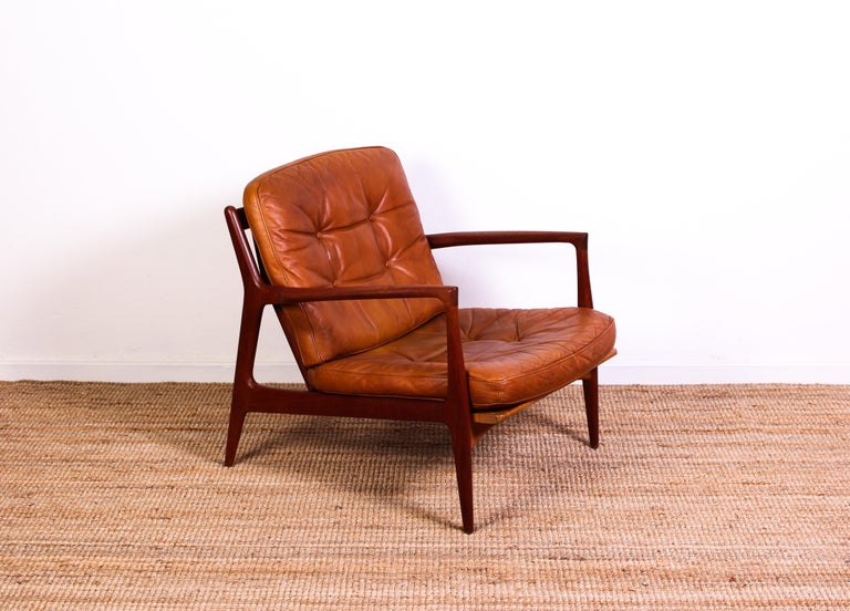 Midcentury Danish Ib Kofod-Larsen Lounge Chair for Chr. Jensen at 1stDibs