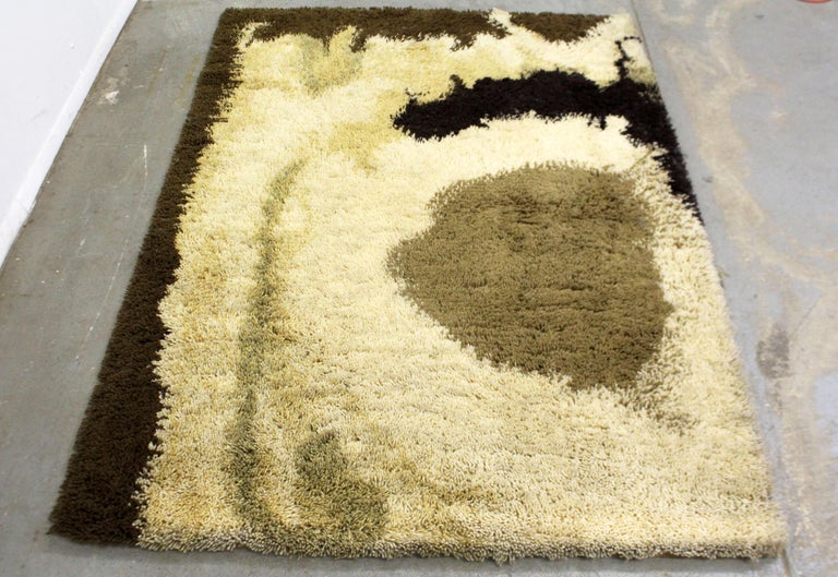 Midcentury Danish Modern Ege Rya Wool Shag Rug 'Sunrise Lo' at 1stDibs