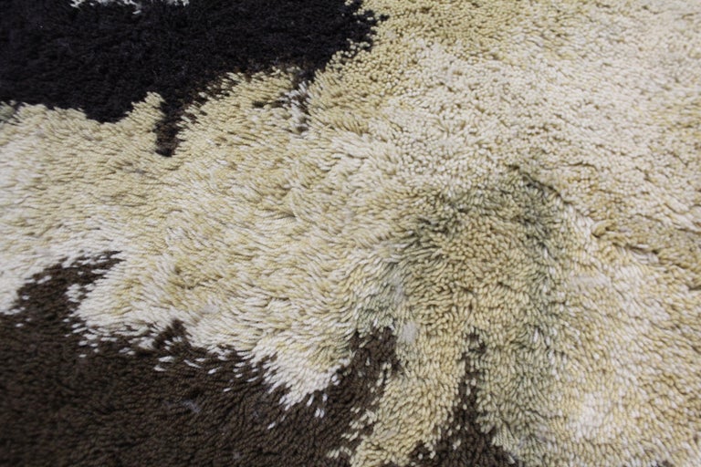 Midcentury Danish Modern Ege Rya Wool Shag Rug 'Sunrise Lo' at 1stDibs