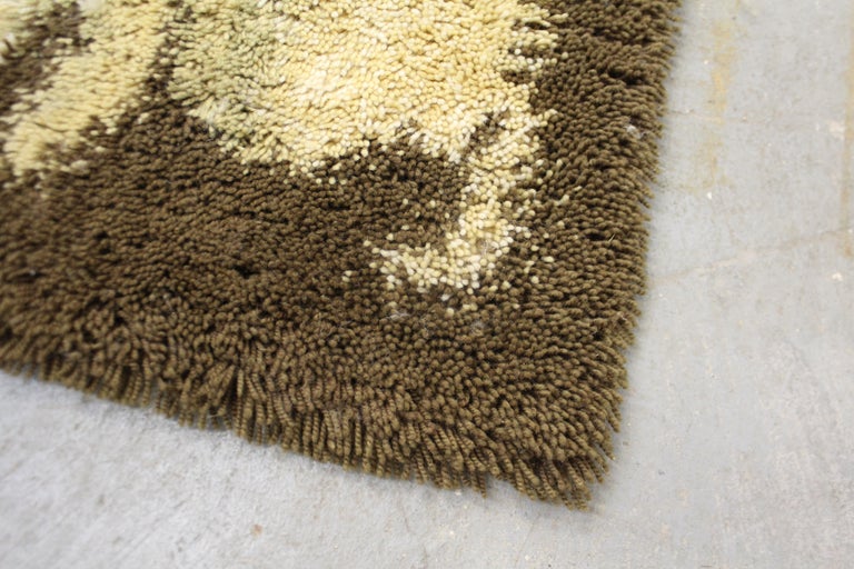 Midcentury Danish Modern Ege Rya Wool Shag Rug 'Sunrise Lo' at 1stDibs