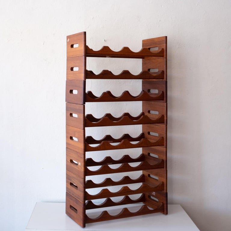 Midcentury Danish Modern Kalmar Teak Wine Racks For Sale at 1stDibs