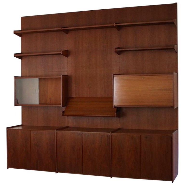 Midcentury Danish Modern Teak Cado Wall Unit For Sale at 1stDibs