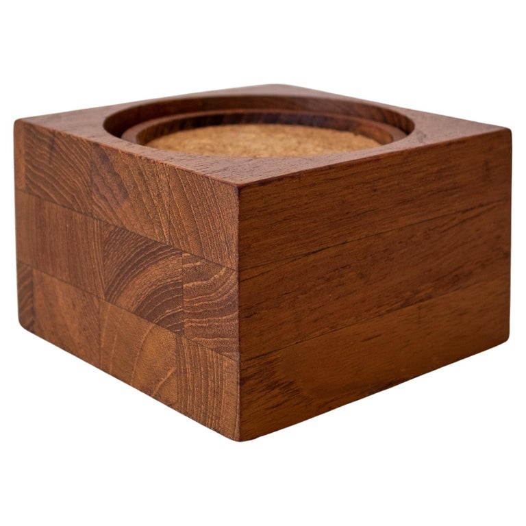 Mid-Century Danish Modern Teak Coaster Set at 1stDibs