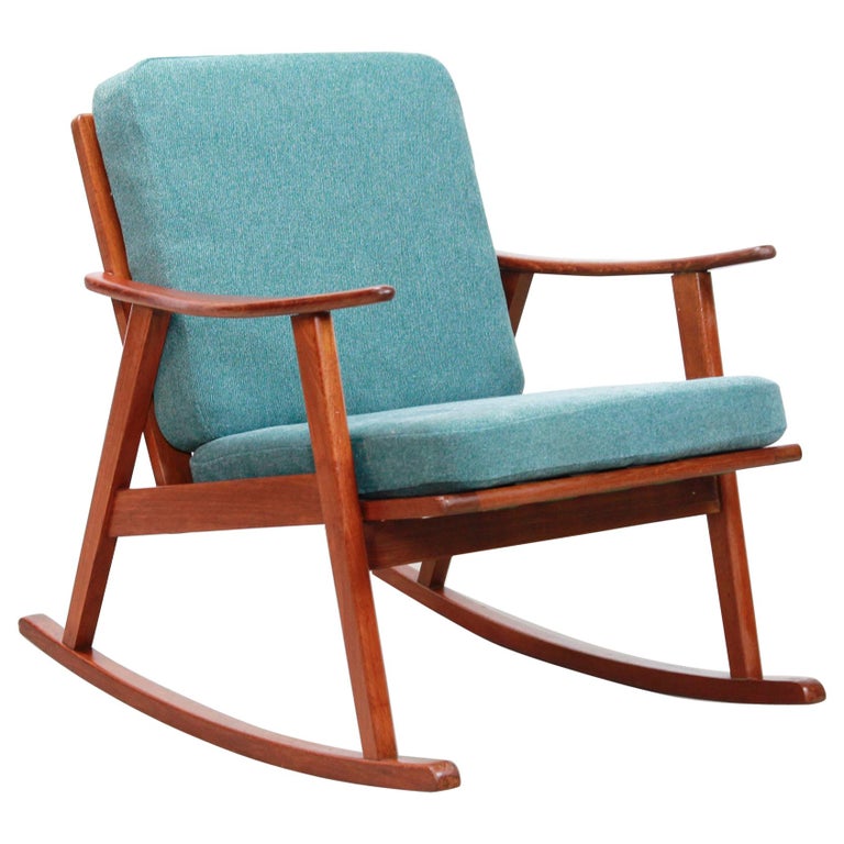 Midcentury Danish Teak Rocking Chair at 1stDibs