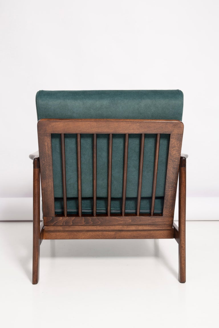 Midcentury Deep Green Velvet Armchair, Zenon Baczyk, Poland, 1960s For ...