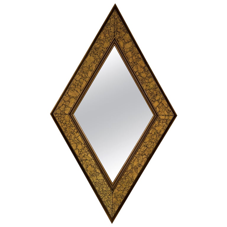 Midcentury Diamond Form Mirror For Sale at 1stDibs