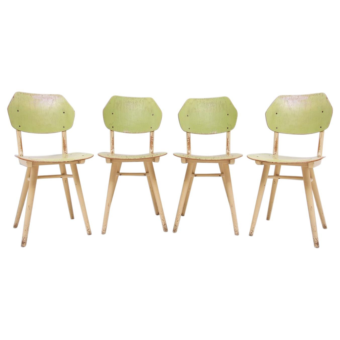 1960s Czech Wooden Dining Chairs by Ton, Set of Four at 1stDibs