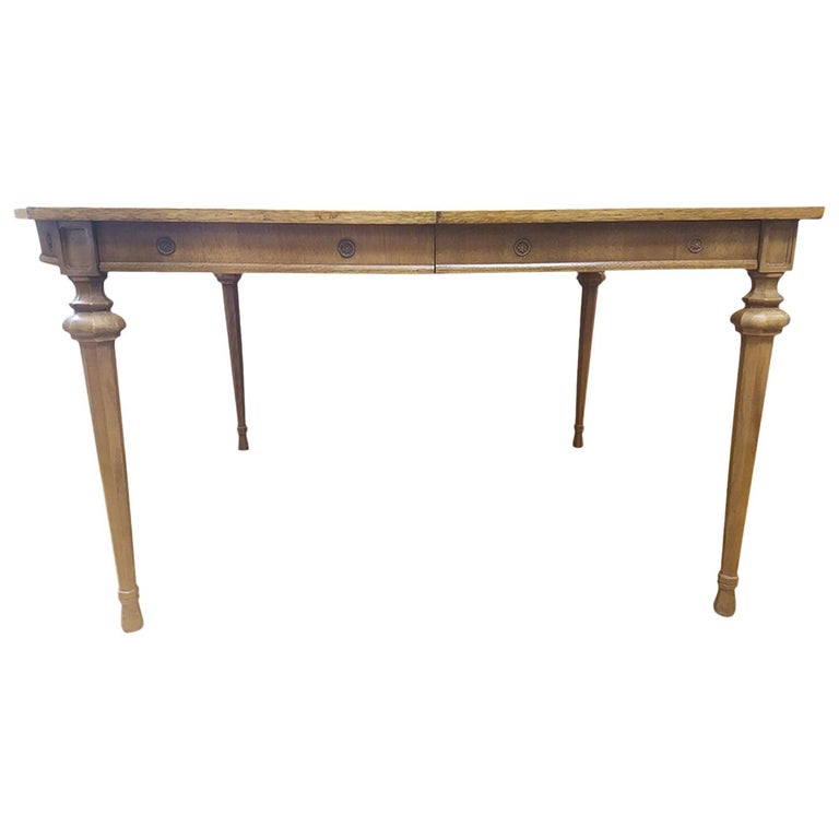 Midcentury Dining Table with 3 Leaves For Sale at 1stDibs