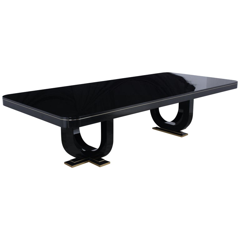 Vintage Modern Extendable Ebonized Dining Table at 1stDibs