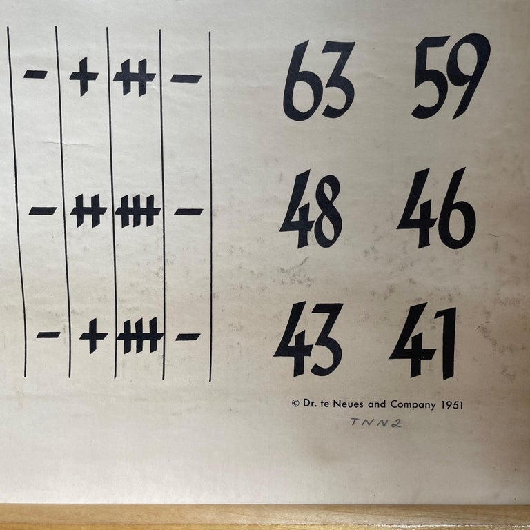 Mid-Century Educational Common Foods Roll Up Chart For Sale at 1stDibs