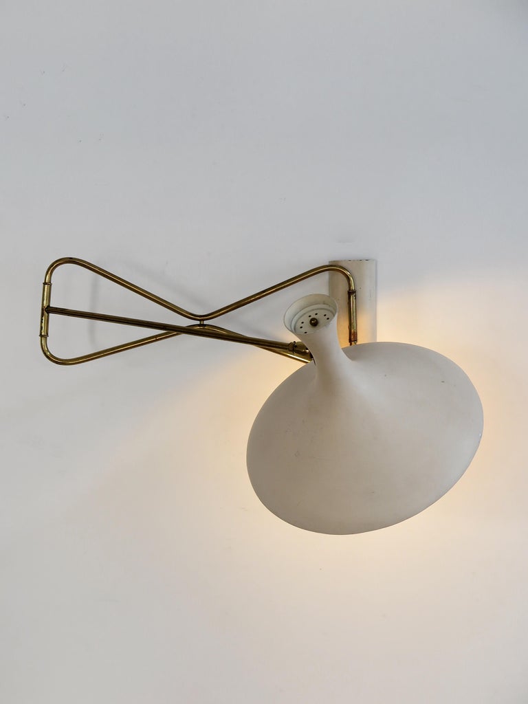 Mid-Century Extendable Austrian Metal and Brass Wall Lamp, 1950s For ...