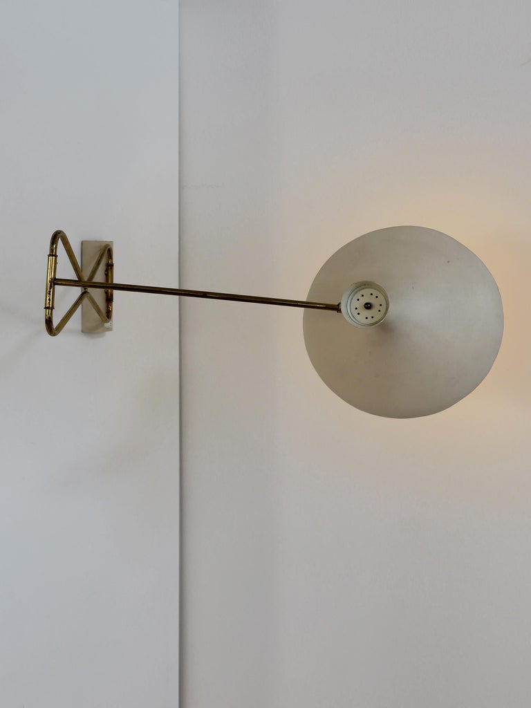 Mid-Century Extendable Austrian Metal and Brass Wall Lamp, 1950s For ...