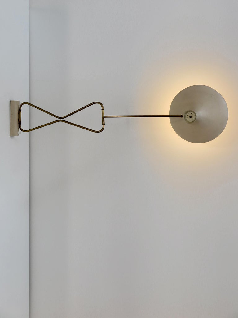 Mid-Century Extendable Austrian Metal and Brass Wall Lamp, 1950s For ...