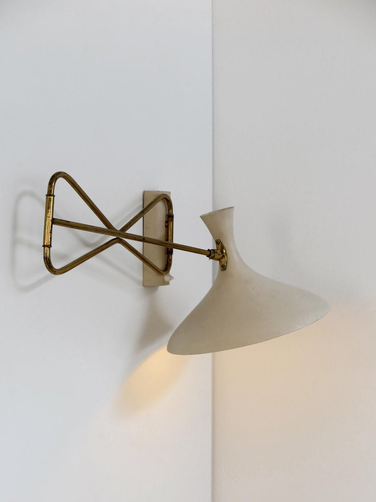 Mid-Century Extendable Austrian Metal and Brass Wall Lamp, 1950s For ...