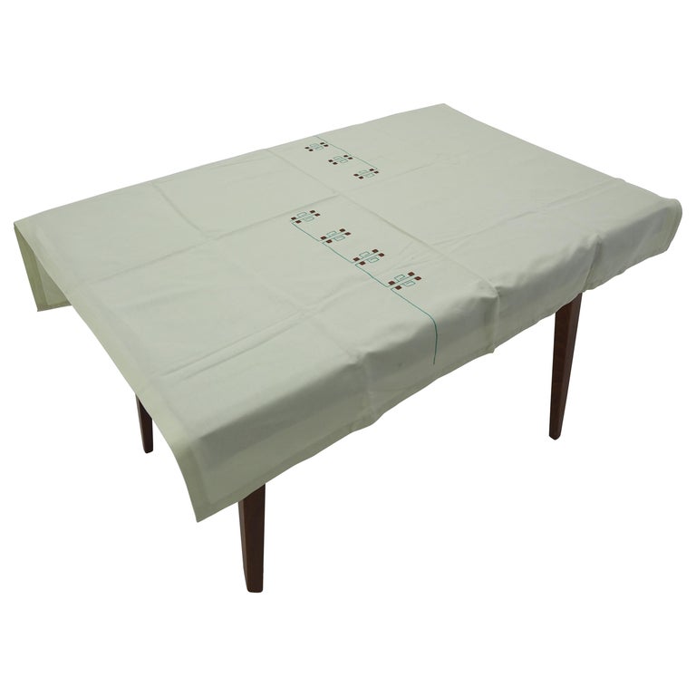 Midcentury Fabric Table Cloth, Czechoslovakia, 1960s For Sale at 1stDibs