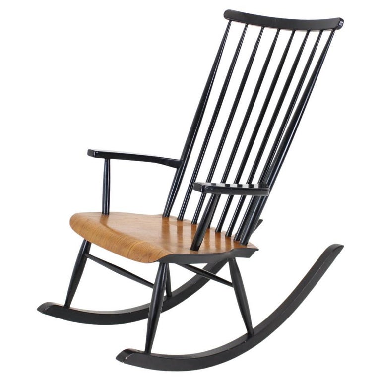 Midcentury Finnish Rocking Chair by Varjosen Puunjalostus for Uusikylä ...