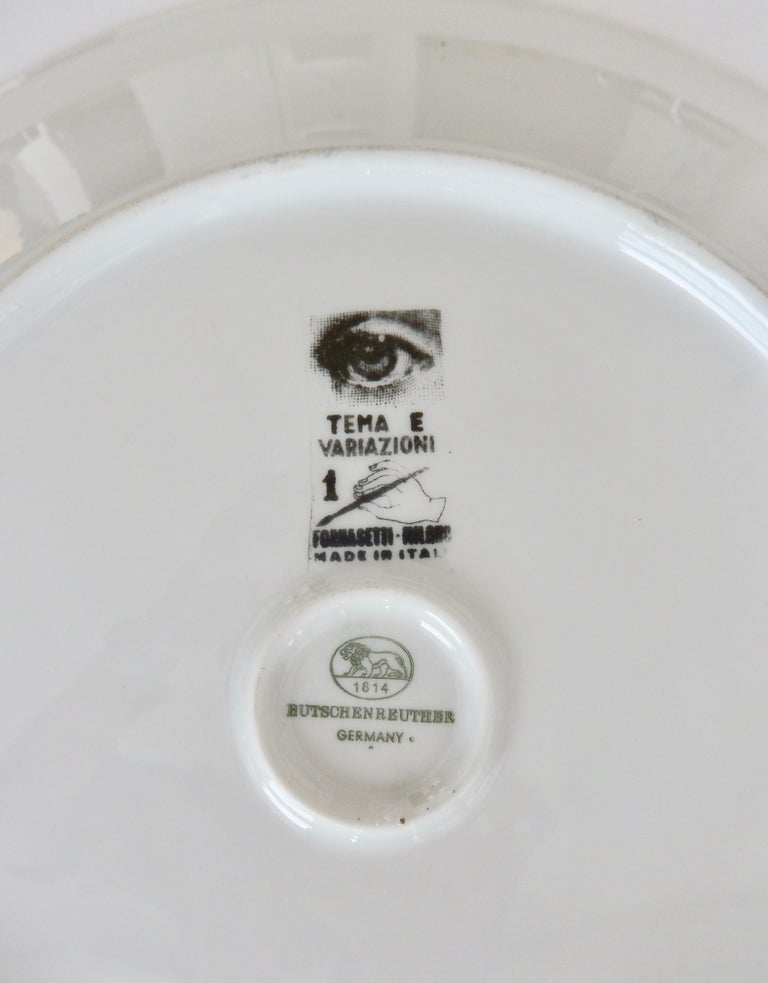 Midcentury Fornasetti Iconic Face Plate, Tema e Variazoni N1 For Sale ...