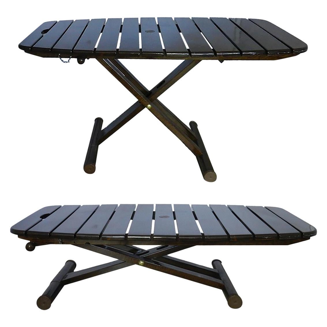 Midcentury French Adjustable Patio Table or Garden Coffee Table by ...