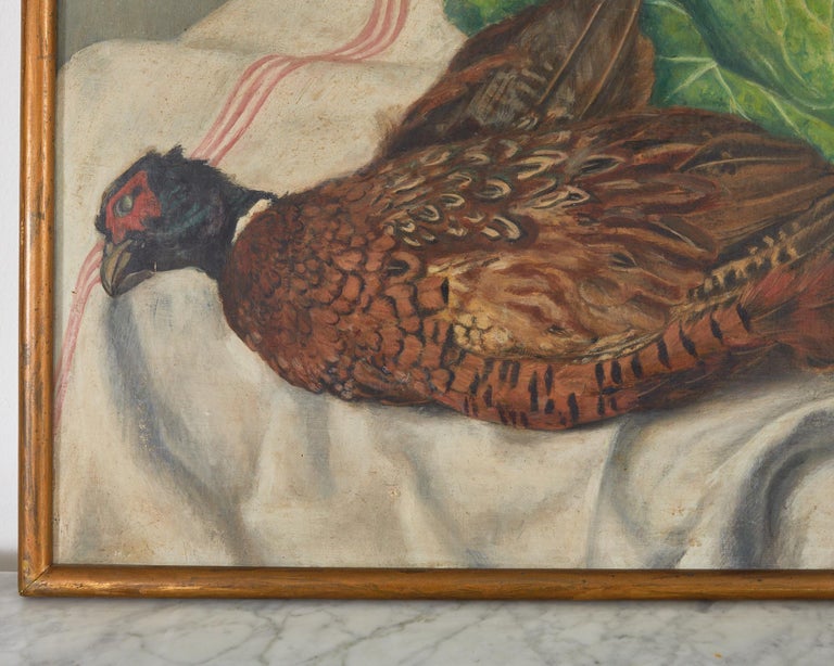 Midcentury French Baroque Style Still Life Pheasant with Cabbage For ...