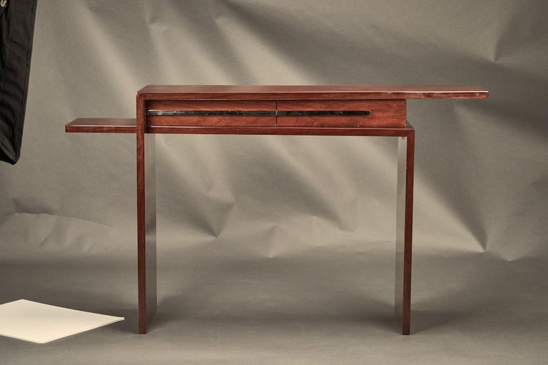 Midcentury French Console in Walnut at 1stDibs