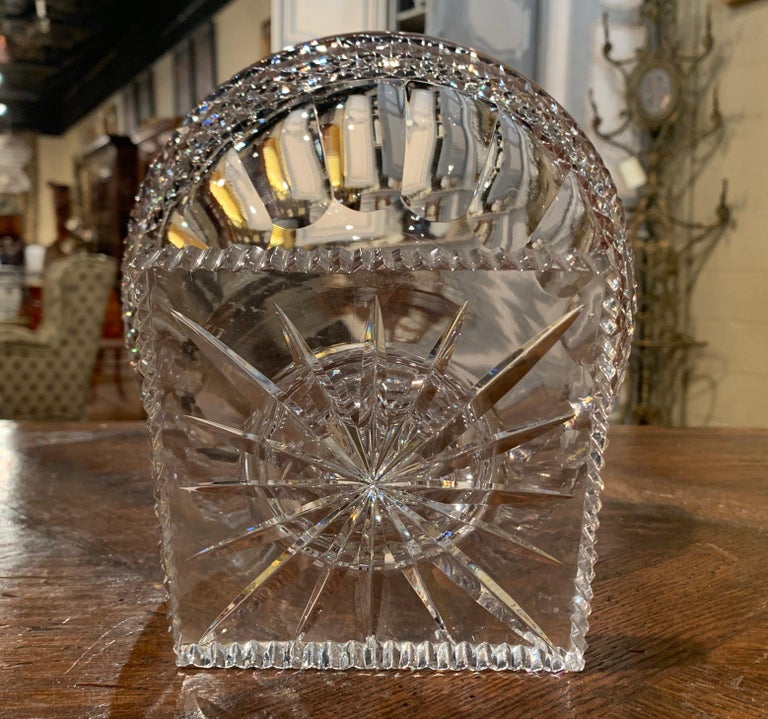 Midcentury French Cut Glass Crystal Decorative Compote Centerpiece Bowl ...
