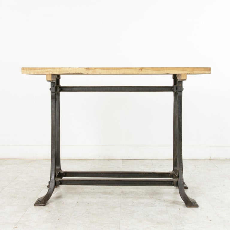 Midcentury French Industrial Console, Work Table, Kitchen Island, Iron ...