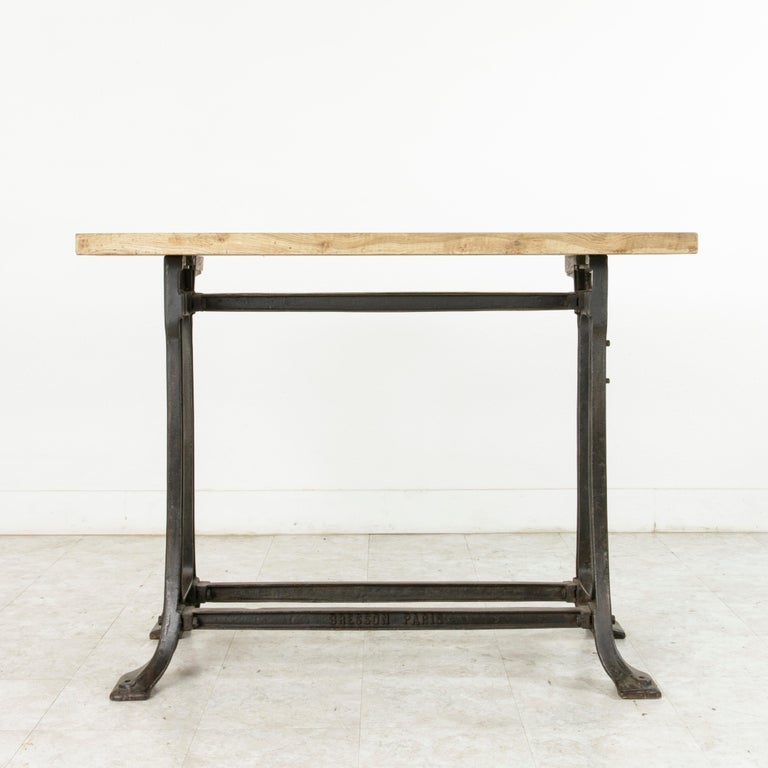 Midcentury French Industrial Console, Work Table, Kitchen Island, Iron ...