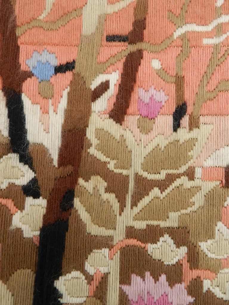 Midcentury French Needlework Tapestry One of a Kind Wall Hanging at 1stDibs