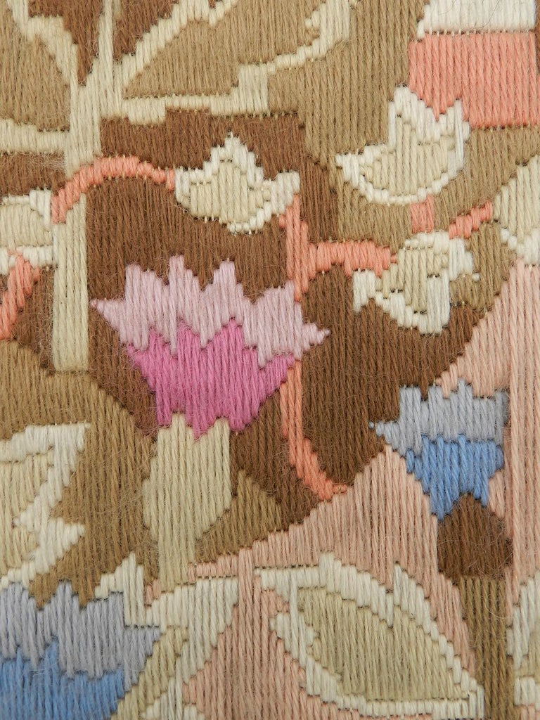 Midcentury French Needlework Tapestry One of a Kind Wall Hanging at 1stDibs