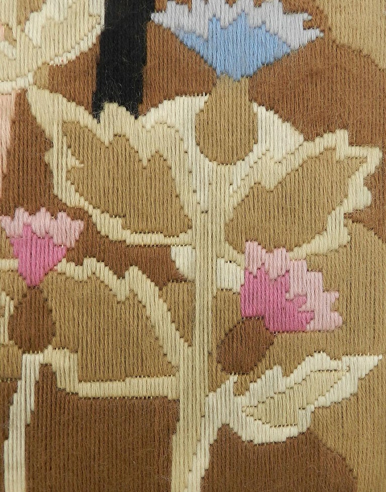 Midcentury French Needlework Tapestry One of a Kind Wall Hanging at 1stDibs
