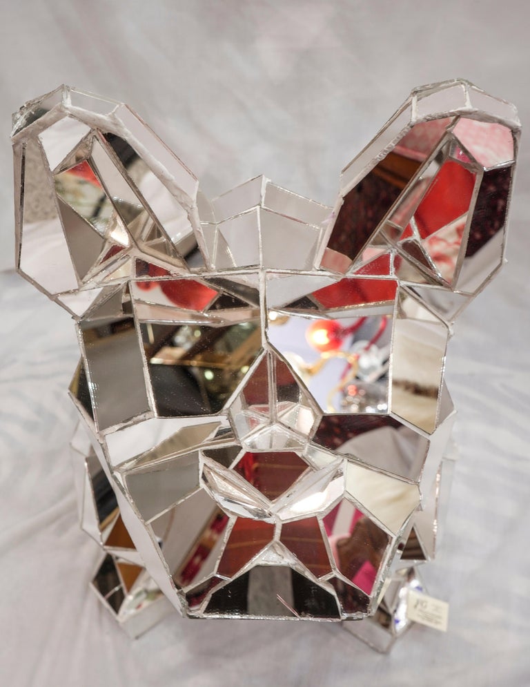 Midcentury French Polyhedron Crystals Mirrors Bulldog Sculpture, 1960s ...