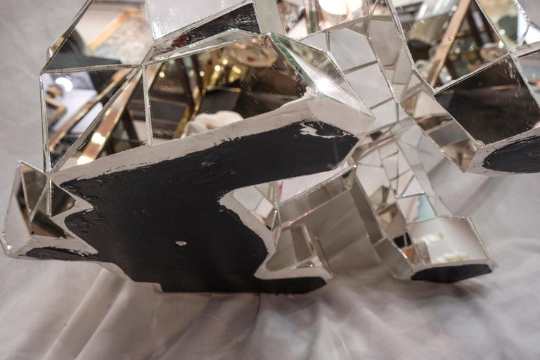 Midcentury French Polyhedron Crystals Mirrors Bulldog Sculpture, 1960s ...