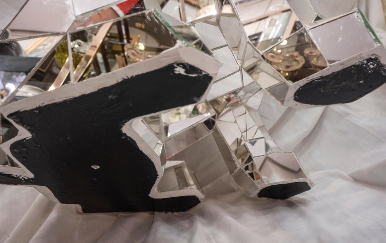 Midcentury French Polyhedron Crystals Mirrors Bulldog Sculpture, 1960s ...