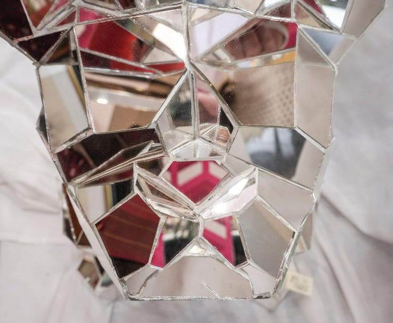 Midcentury French Polyhedron Crystals Mirrors Bulldog Sculpture, 1960s ...