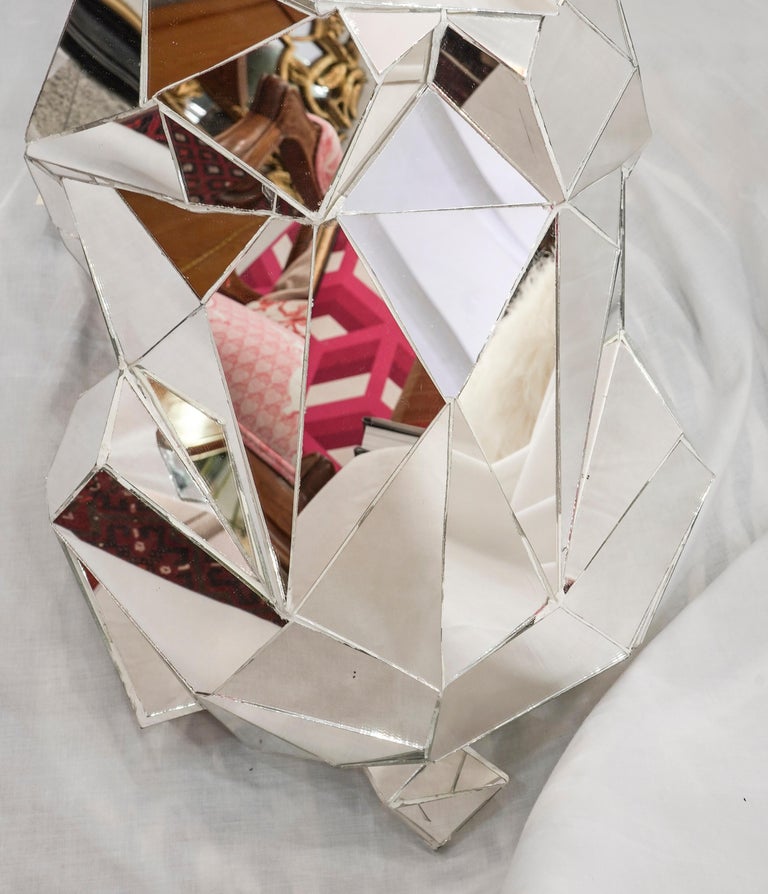 Midcentury French Polyhedron Crystals Mirrors Bulldog Sculpture, 1960s ...