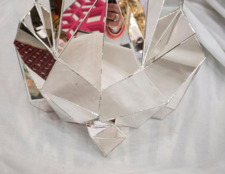 Midcentury French Polyhedron Crystals Mirrors Bulldog Sculpture, 1960s ...