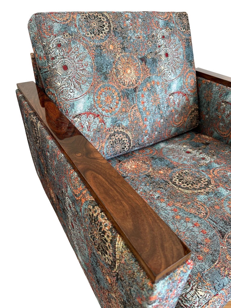 Midcentury Geometric Armchair with Ethnic Pattern, Europe, 1970s For ...