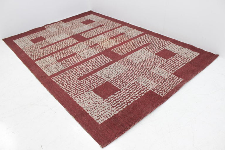 Midcentury Geometric Carpet / Rug For Sale at 1stDibs