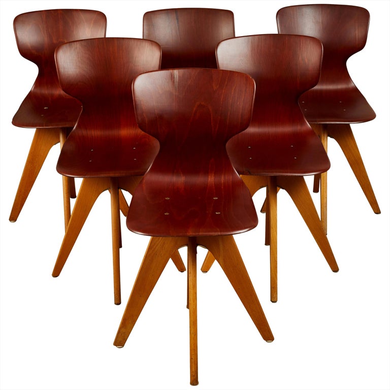 Mid Century German School Chairs For Sale at 1stDibs