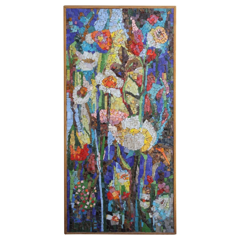 Midcentury Glass Tessera Mosaic Signed LANE at 1stDibs