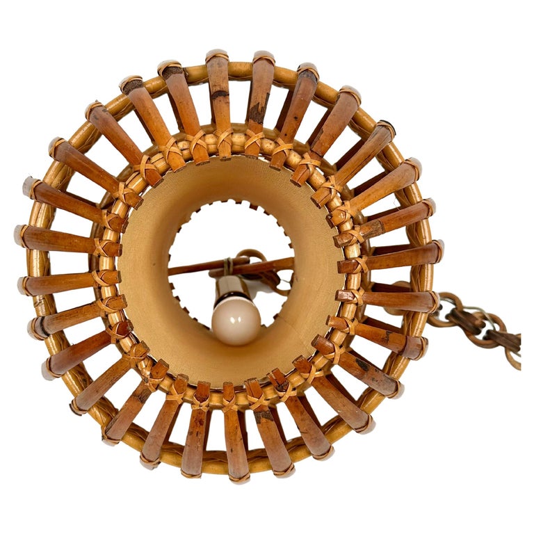 Midcentury Globe Chandelier Rattan and Bamboo, Italy 1960s For Sale at ...