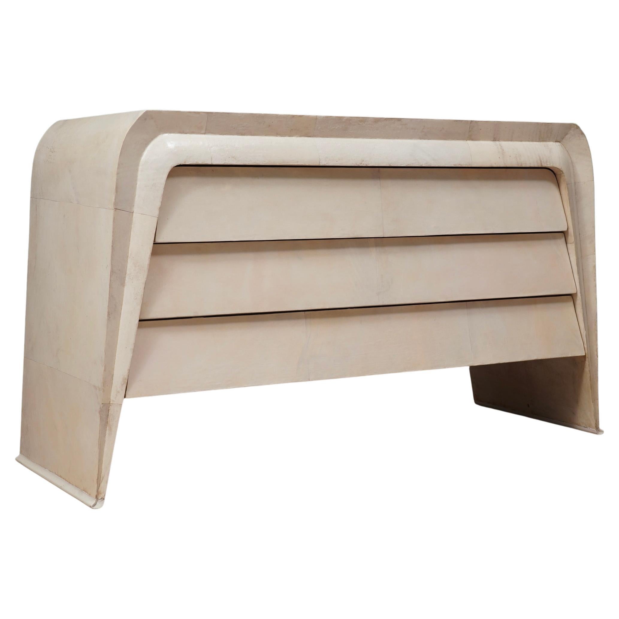 MidCentury Goatskin Italian Chest of Drawer, 1990 at 1stDibs