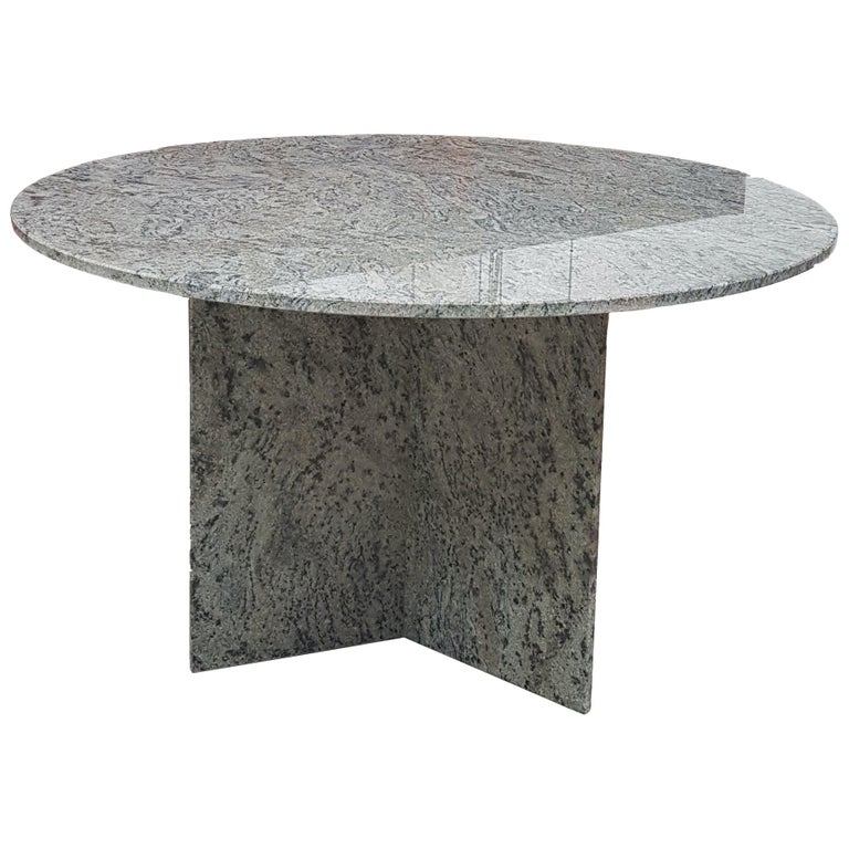 Midcentury Granite Round Dining Table, 1980s at 1stDibs