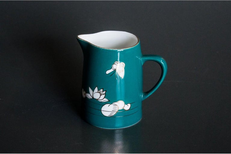Midcentury Green Coffee / Tea Service for 6 For Sale at 1stDibs